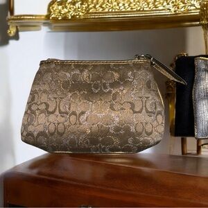 Coach | Bags | Coach Gold Metallic 2piece Turnlock Mini Bag Coin Purse ...